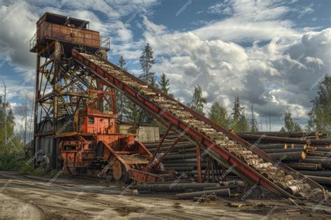 Premium Photo Industrial Log Loader At Lambermill