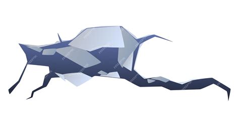 균열 극단적인 결함 표면 손상 효과 흰색 콘크리트 붕괴 디자인 평면 스타일 벡터 일러스트 레이 션에 고립 프리미엄 벡터