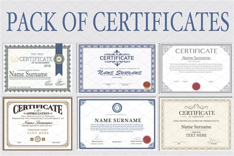 Pack Of Certificates Decorative Illustrations ~ Creative Market
