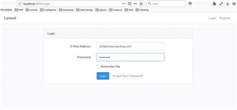 Tutorial Laravel 26 Membuat Login Dan Register Dengan Laravel Malas Ngoding
