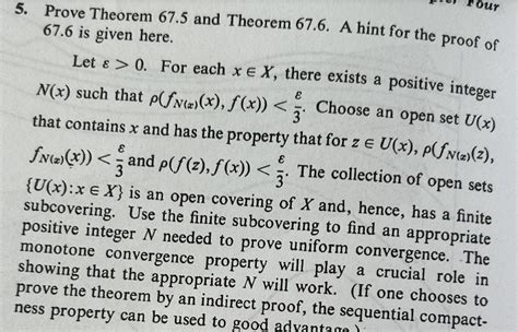 prove theorem 67 5 and theorem 67 6 a hint for the