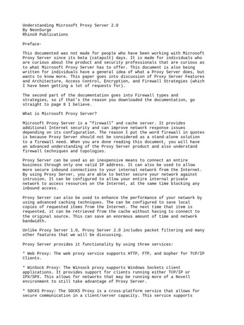 Ms2 Proxyserver Pdf Proxy Server Computer Network