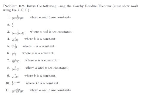 Solved Problem Invert The Following Using The Cauchy Chegg Com