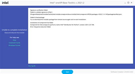 Intel Oneapi Base Toolkit Installing Failed 20212 Intel Community