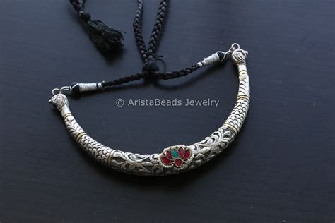 Nakshi Jadau Kundan Designer Hasli Ruby Turquoise Aristajoules