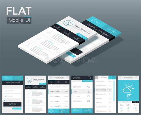 Flat UI Design Concept Stock Vector Illustration Of Interface 208982679