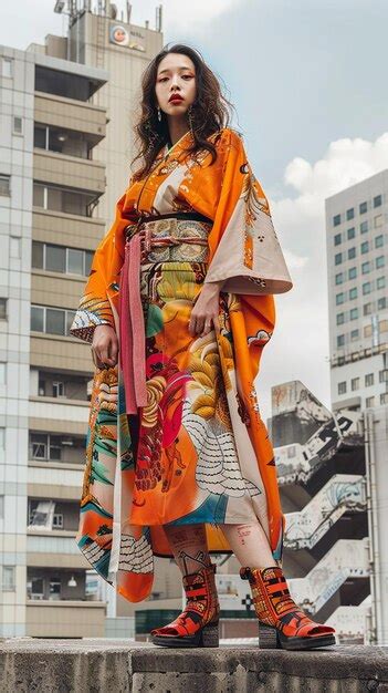 Model Wearing A Blend Of Styles Premium AI Generated Image