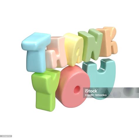 고마워요 여러 가지 빛깔의 글자 3d 텍스트 아이콘 손으로 그린 추수 감사절 귀여운 그림은 클리핑 경로와 함께 흰색 배경에 격리되어 있습니다 3차원 형태에 대한 스톡 사진