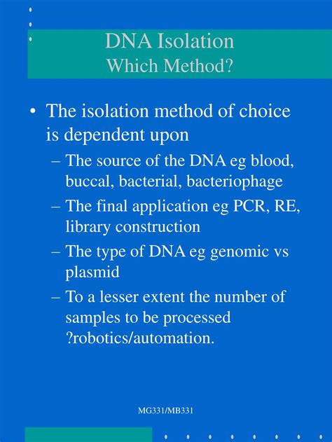 PPT DNA Isolation Objectives Of This Lecture PowerPoint Presentation ID 376661