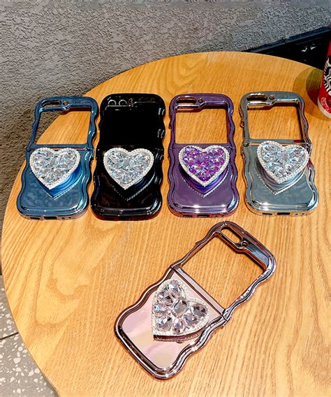 하트 큐빅 스마트 핑거 톡 메탈 웨이브 실리콘 갤럭시 Z플립5 Z플립4 Z플립3 제트플립5 제트플립4 제트플립3 지플립5 지플립4 지플립3 Zflip5 물결 범퍼 케이스