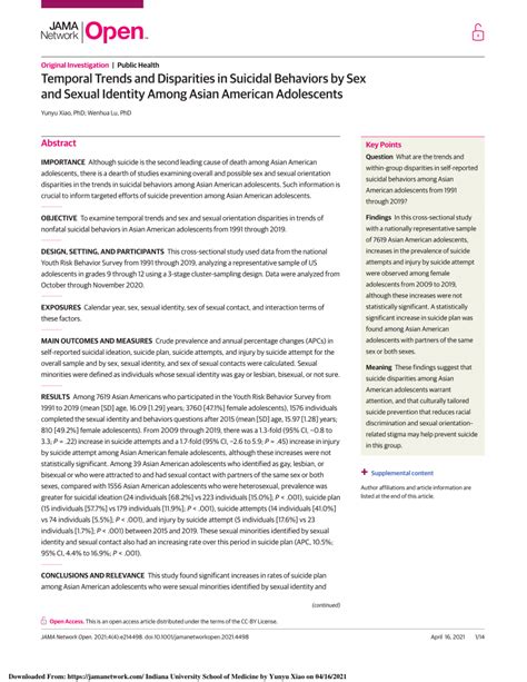 Pdf Temporal Trends And Disparities In Suicidal Behaviors By Sex And Pdf Temporal Trends And Disparities In Suicidal Behaviors By Sex And