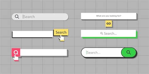 Premium Vector Set Of Web Browser Internet Search Bar Engine Collection