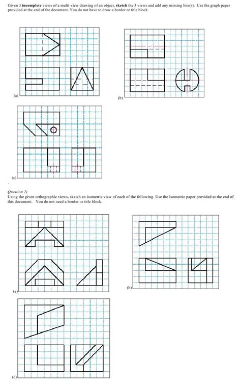 Multiview Drawing Worksheets At PaintingValley Explore Collection