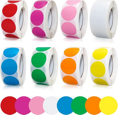 Coloured Dot Stickers Circle Sticker 4000pcs Round Sticker Dots Set Color Coding Labels Sticky