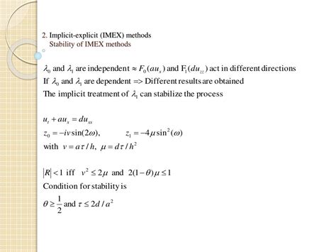 Ppt Imex Methods For Advection Diffusion Reaction Equations