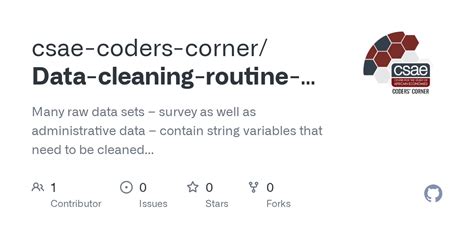 Github Csae Coders Cornerdata Cleaning Routine For String Variables Many Raw Data Sets
