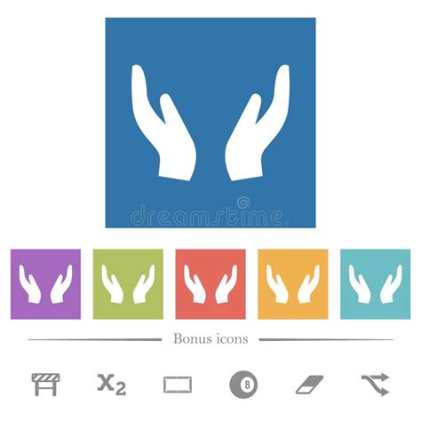 Empty Protecting Hands Outline Square Flat Multi Colored Icons Stock Vector Illustration Of
