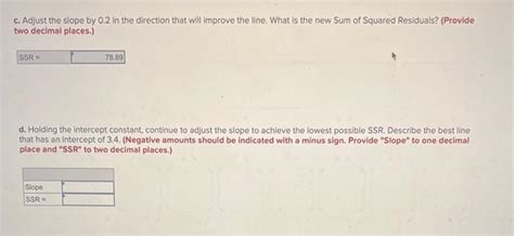 Solved Minimize The Sum Of Squared Residuals Interact With Chegg