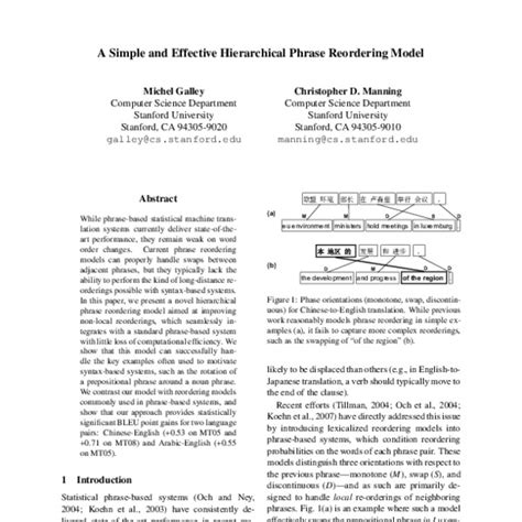 A Simple And Effective Hierarchical Phrase Reordering Model Acl Anthology