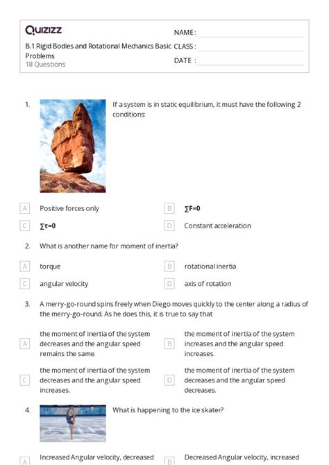 50 torque and angular momentum worksheets on quizizz free and printable