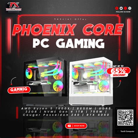 Pc Gaming Tonix Phoenix Core Amd Ryzen F Gb Ssd Gb Rtx Gb Tonix Computer