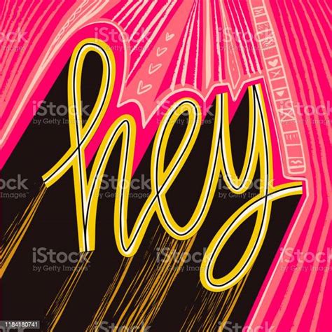 손으로 그린 그림입니다 이봐 벡터 레터링 필기 벡터 따옴표 잉크 브러시 비문 T 셔츠 피트니스 포스터 타이포그래피 디자인 0명에 대한 스톡 벡터 아트 및 기타 이미지