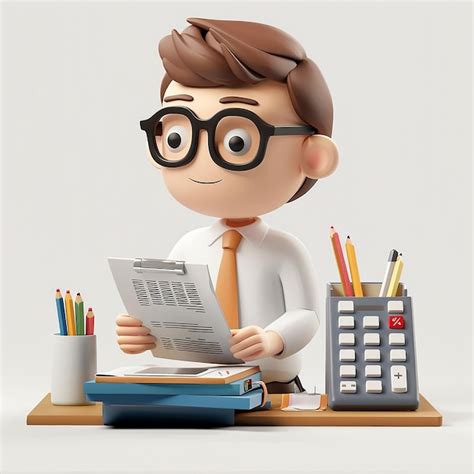Premium Photo A Man In Glasses Is Sitting At A Desk With A Calculator And A Calculator