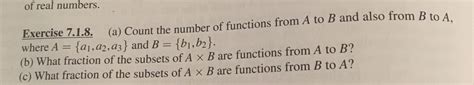 solved count the number of functions from a to b and a so