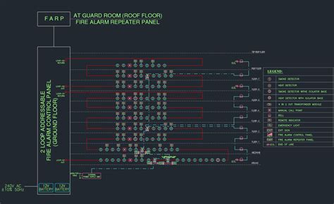 Fire Alarm System Diagram Autocad Drawing