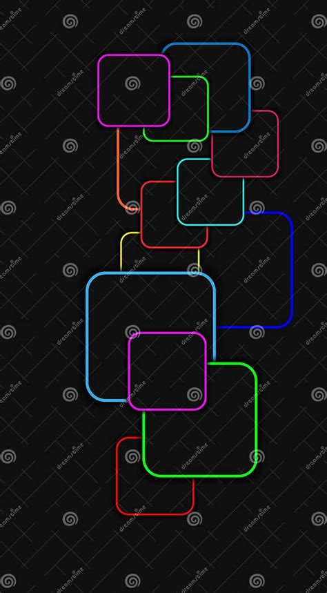 Squares Of Different Sizes On A Dark Background Stock Vector