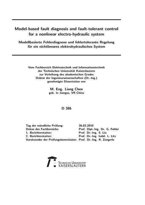 Pdf Fault Diagnosis And Fault Tolerant Control For A Nonlinear