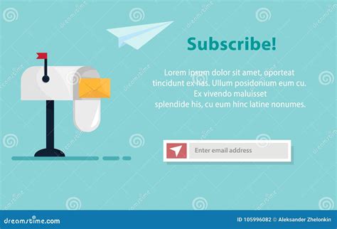 Subscribe For Newsletter Concept With Mailbox Email Subscription Form And Text Ui Ux Design