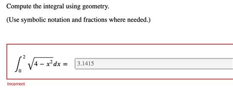 Solved Compute The Integral Using GeometryCompute The Chegg Com