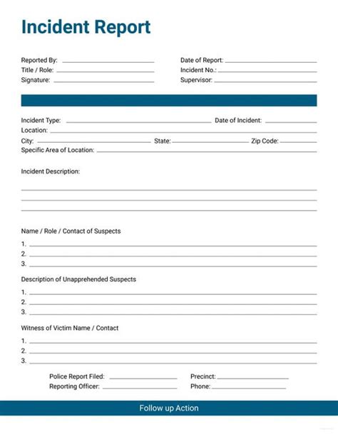 Incident Report Form Template Uk ReportForm Net