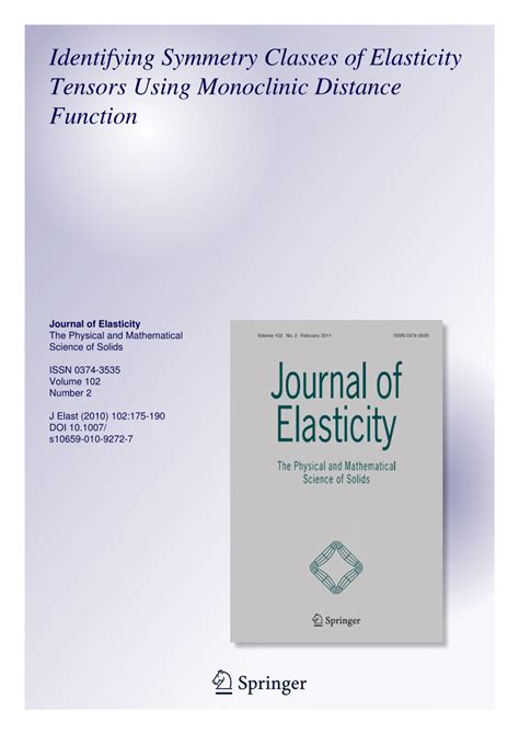 pdf identifying symmetry classes of elasticity tensors using