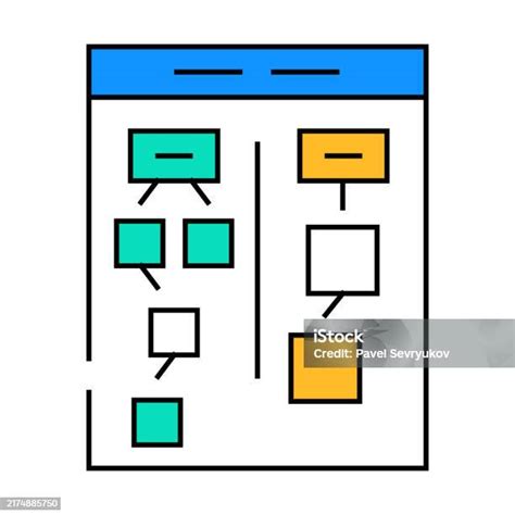 친화력 다이어그램 Ux Ui 디자인 아이콘 색상 일러스트 그래픽 사용자 인터페이스에 대한 스톡 벡터 아트 및 기타 이미지