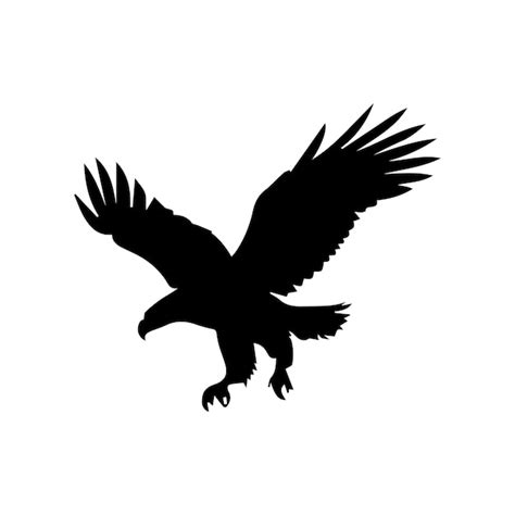 독수리 벡터 실루엣 검정 색상 프리미엄 Ai 생성 벡터
