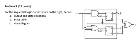 Solved Problem 5 25 Points For The Seguential Logic Circuit Shown On The Right Derive A