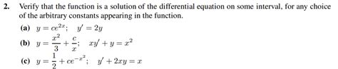 Solved Verify That The Function Is A Solution Of The Chegg Com