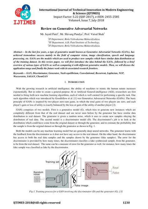 PDF Review On Generative Adversarial Networks