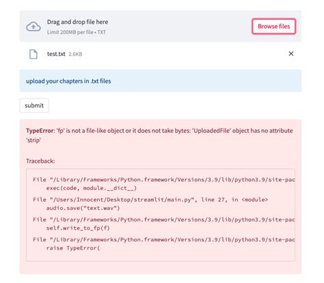 text to speech conversion error using streamlit streamlit