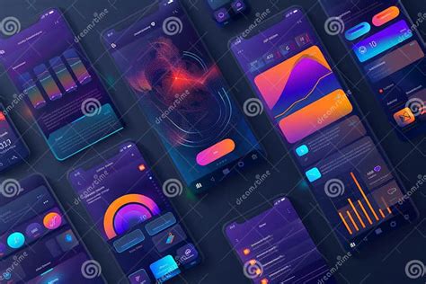Modern User Interface Design Template Colorful Mobile Phone Screen