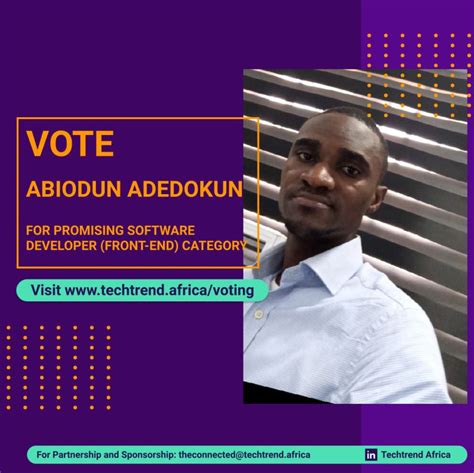 Abiodun Adedokun On Linkedin Hello Friends I Was Nominated For Promising Software Developer