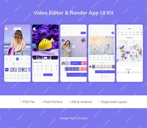 Video Editor Amp Render App Ui Kit Archivo Psd Premium