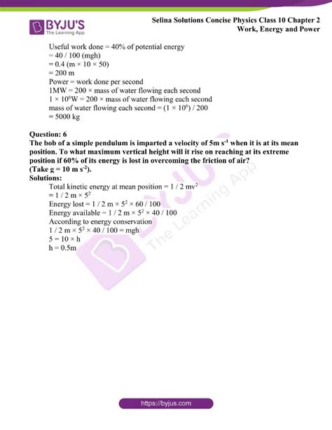 Selina Solutions Concise Physics Class Chapter Work Energy And Power Access Free Pdf
