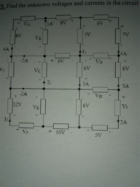 Solved Find The Unknown Voltages And Currents In The Circuit
