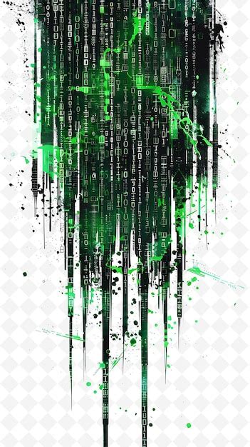 premium psd png hacker code glitch with binary code abstract shapes