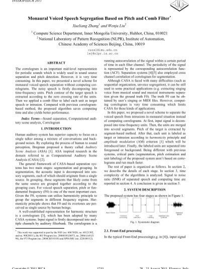 Monaural Voiced Speech Segregation Based On Pitch And Comb Filter