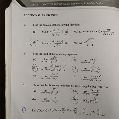Solved Advanced Calculus Workbook For Engineering Technology Solved Advanced Calculus Workbook For Engineering Technology