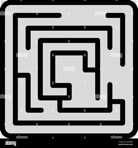 Maze Barcode Icon Outline Vector Qr Code Scanner Qrcode Color Flat